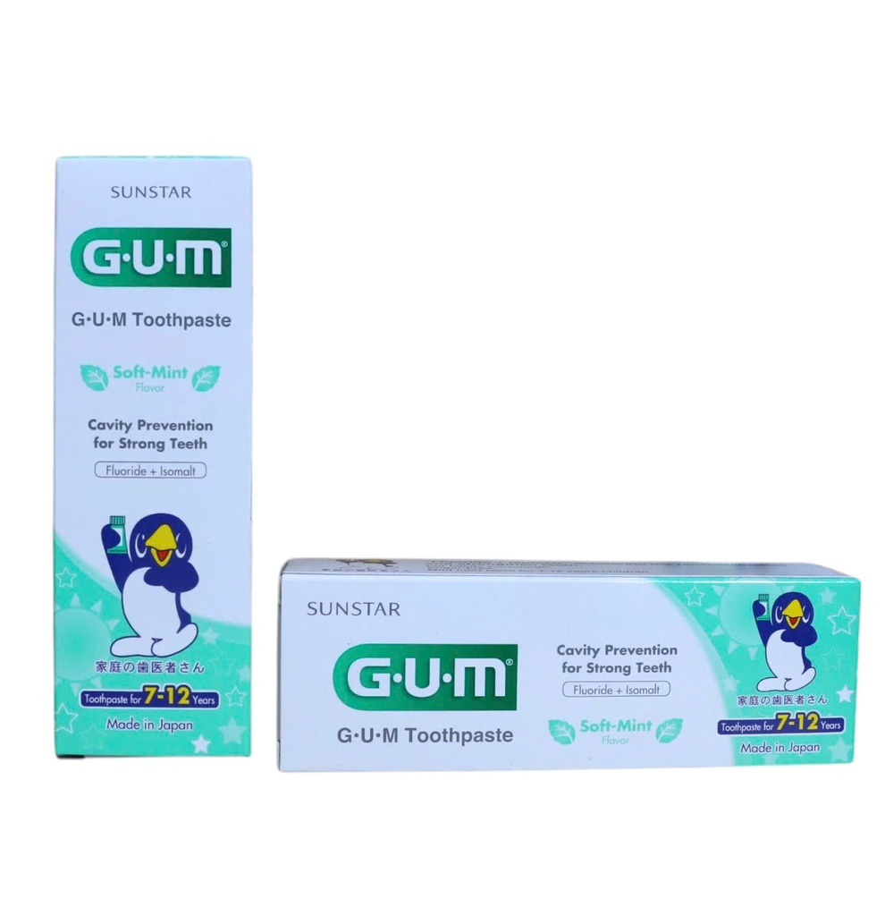 Kem đánh răng Sunstar Gum Kids cho bé 7-12 tuổi hương bạc hà