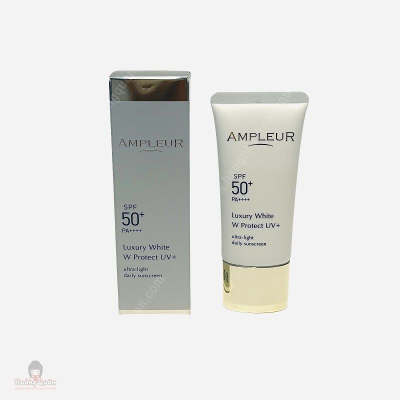 Kem Chống Nắng Ampleur Luxury White W Protect UV+ SPF50+ PA++++ 30g | Hàng Nhật Hoàng Quân